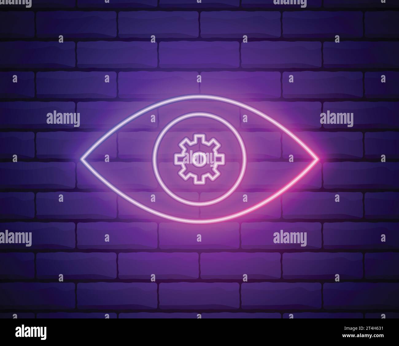 Eye and gear neon icon simple thin line outline Vector Image Stock ... Eye and gear neon icon simple thin line outline Vector Image Stock ...