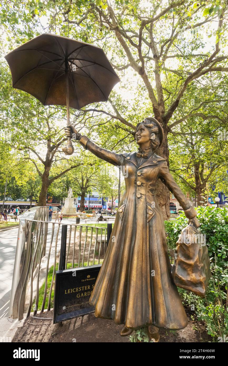 England, London, Leicester Square, Statue of Mary Poppins Stock Photo ...