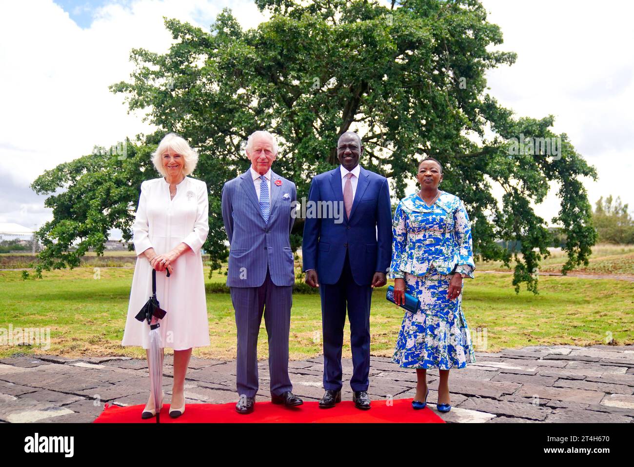 (left to right) Queen Camilla, King Charles III, President of Kenya, Dr ...