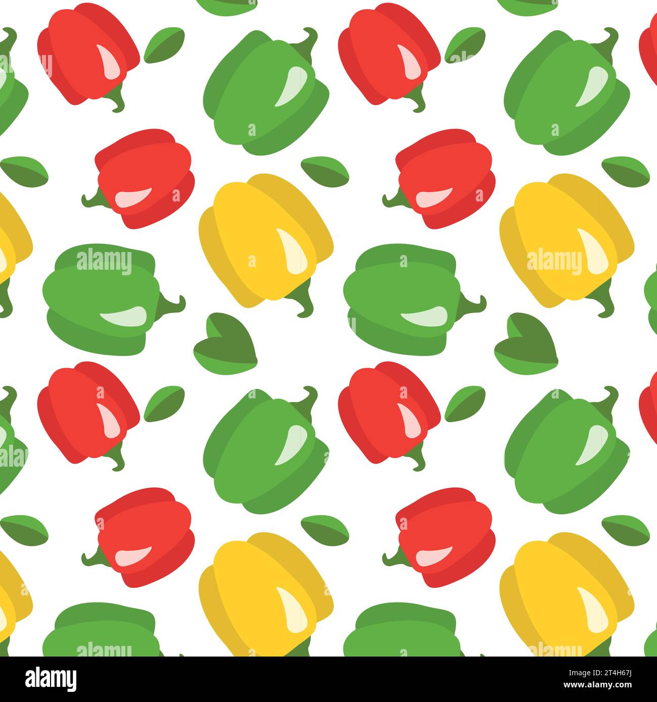 sweet pepper pattern on a transparent background in the style of flat ...