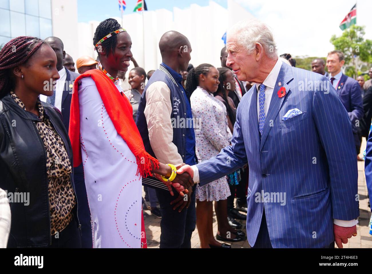 King Charles III meets members of the local community following a ...