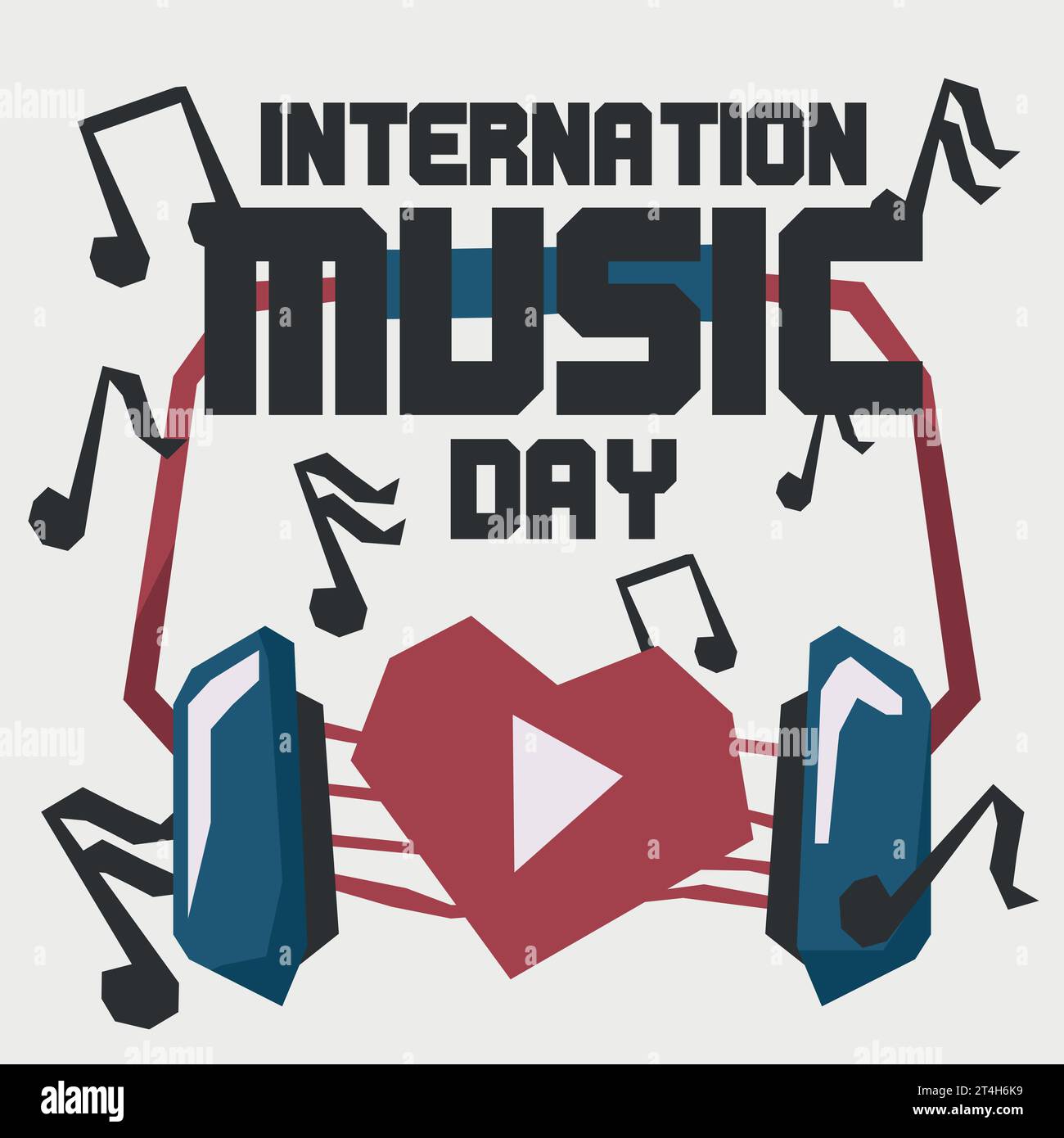 international music day, social media pomter, invitation, flat style ...