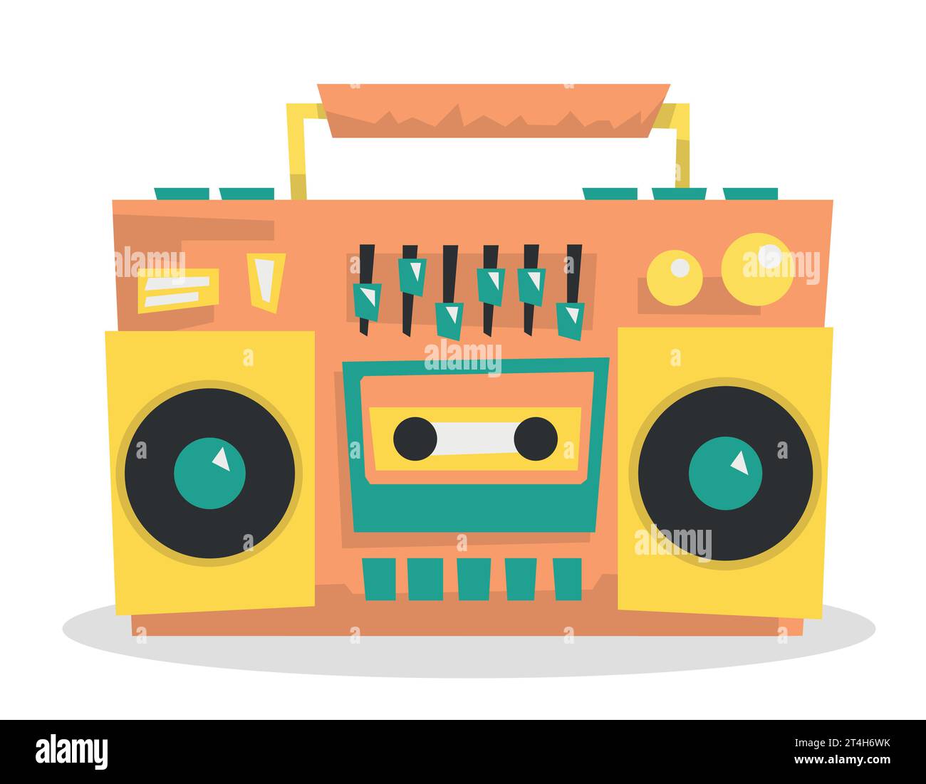 tape recorder in flat style, 80 90 years, vector graphics, icon ...