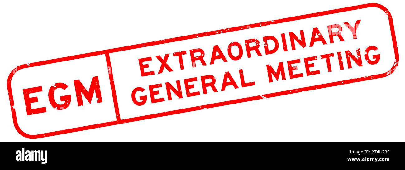 Grunge red EGM Extraordinary General Meeting word square rubber seal ...