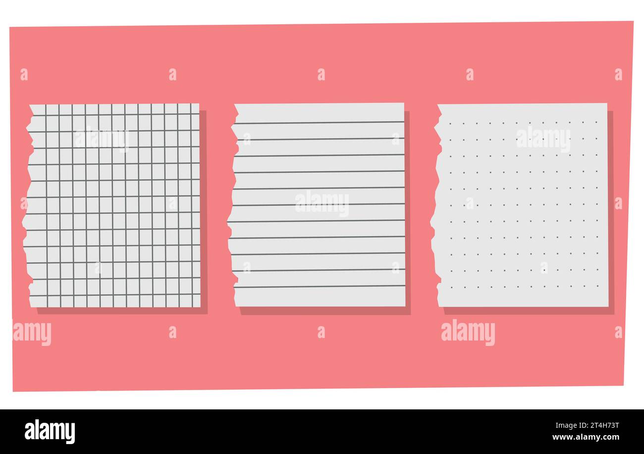 3 stickers with a line, a cell, a dotted line, a torn sticker with a ...