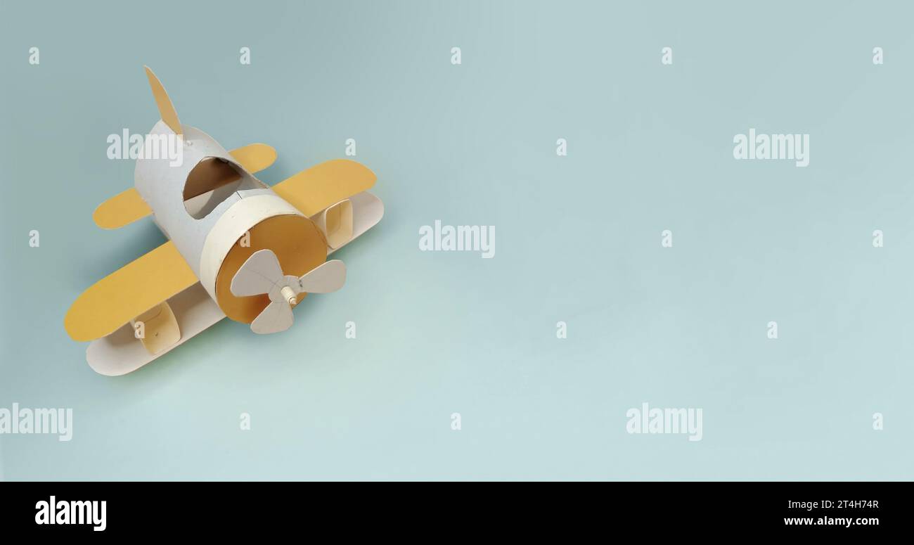 The idea of recycling a roll of toilet paper tubes into a toy airplane ...