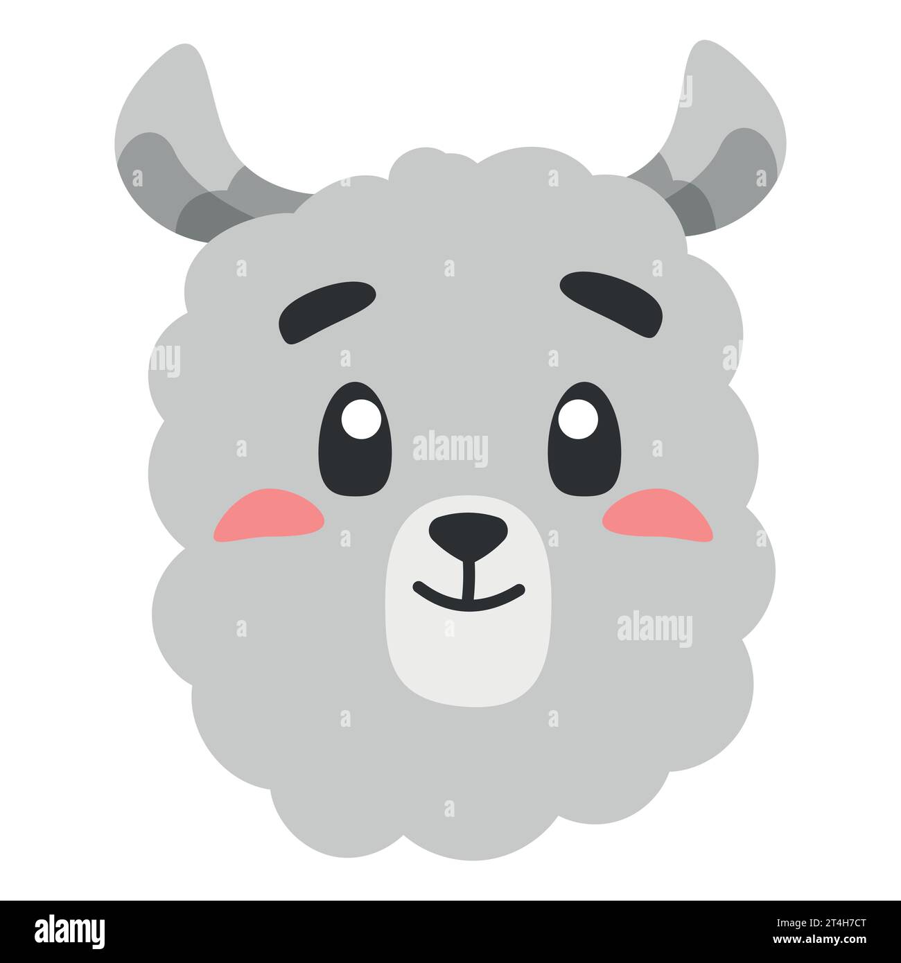 cute animal lama icon, flat illustration for your design flat style ...
