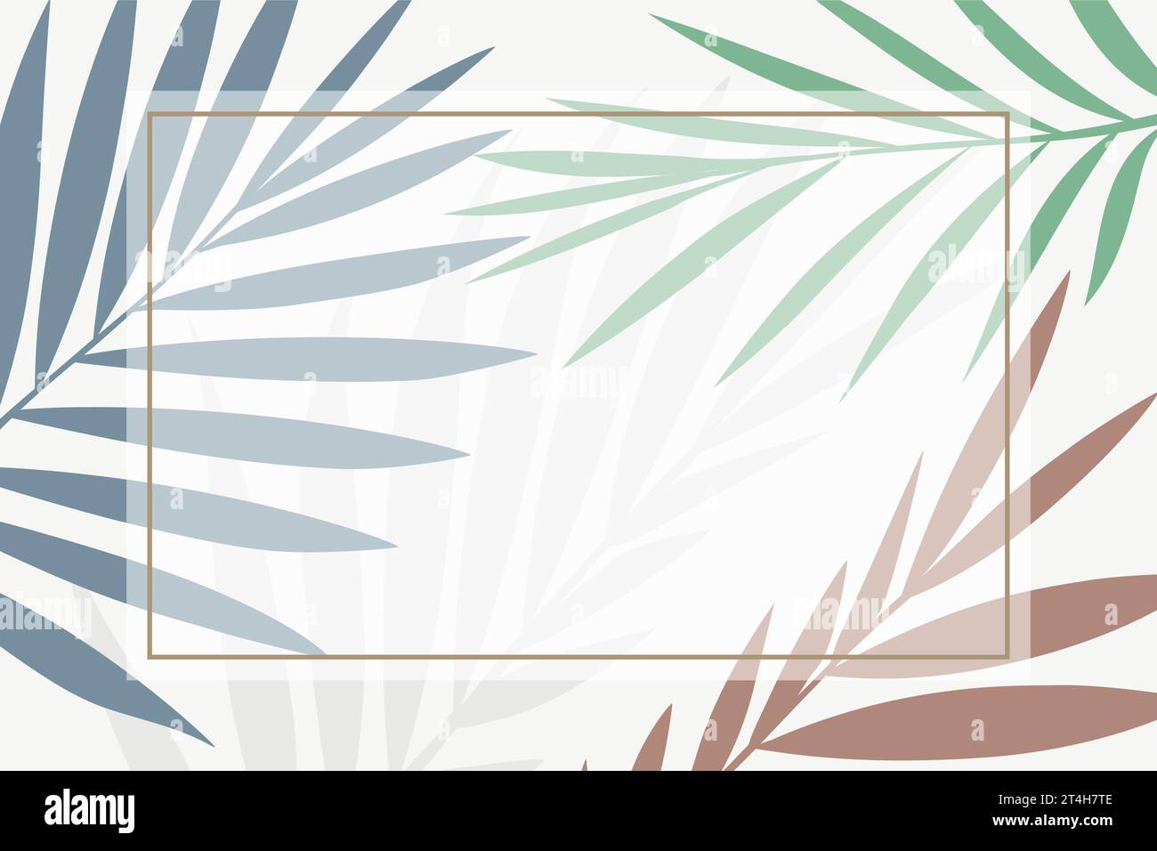 Rectangle frame on a metallic leaves background Vector Image Stock ...