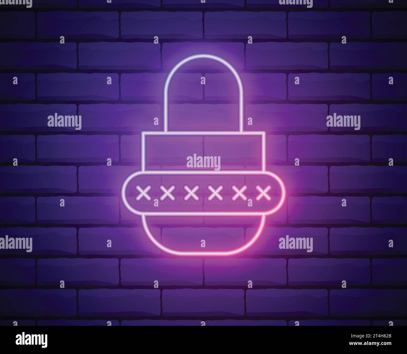 Glowing neon line password protection and safety Vector Image Stock ...