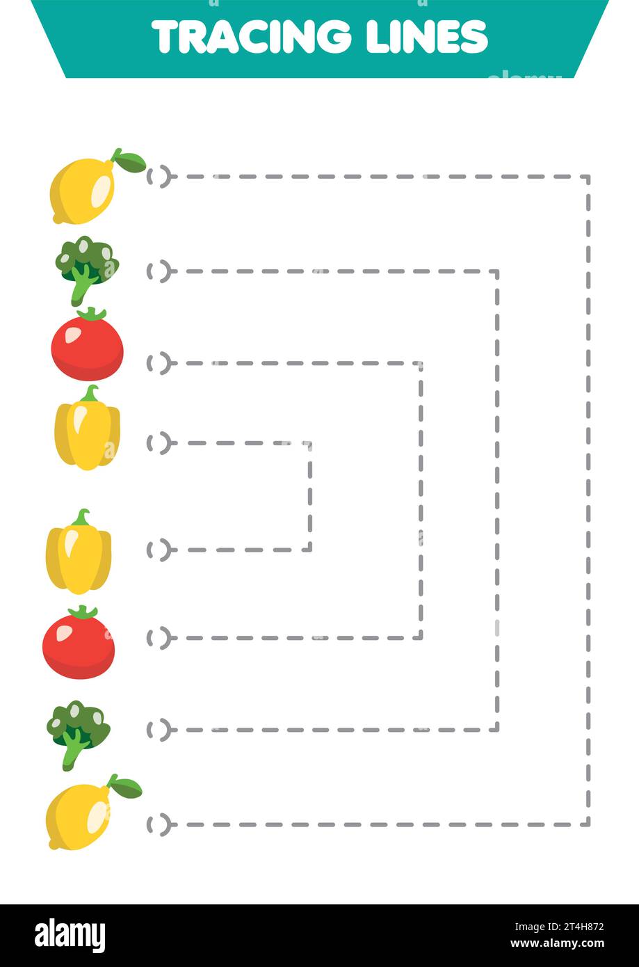 Practice of handwriting vegetables. Drawing lines for preschoolers ...