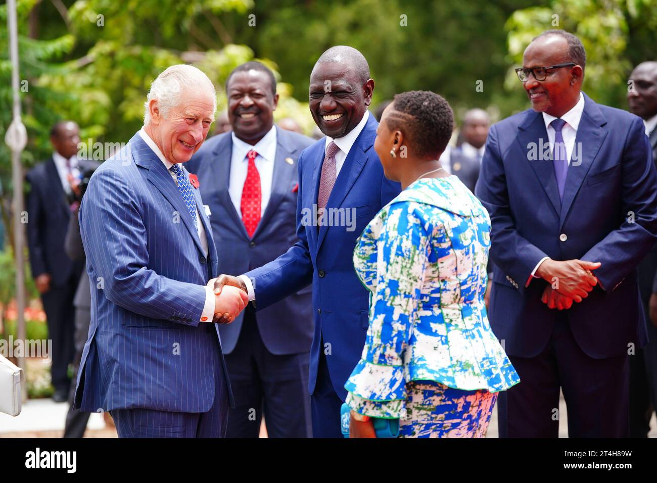 King Charles III laughs with President of Kenya, Dr William Ruto, and ...