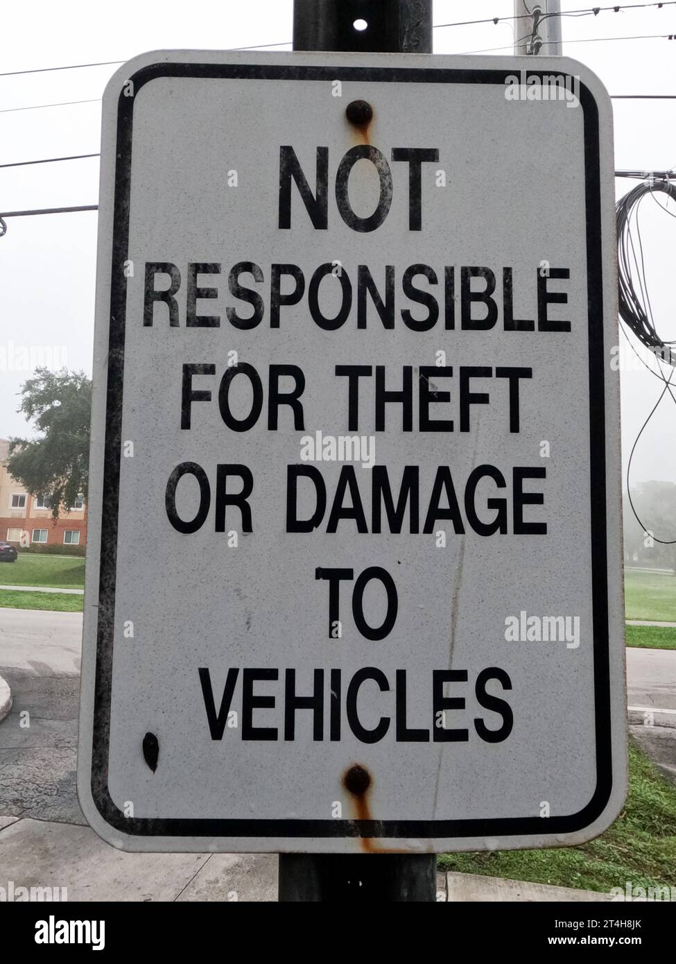 Park At Your Own Risk Company Not Responsible For Loss Or Damage To ...