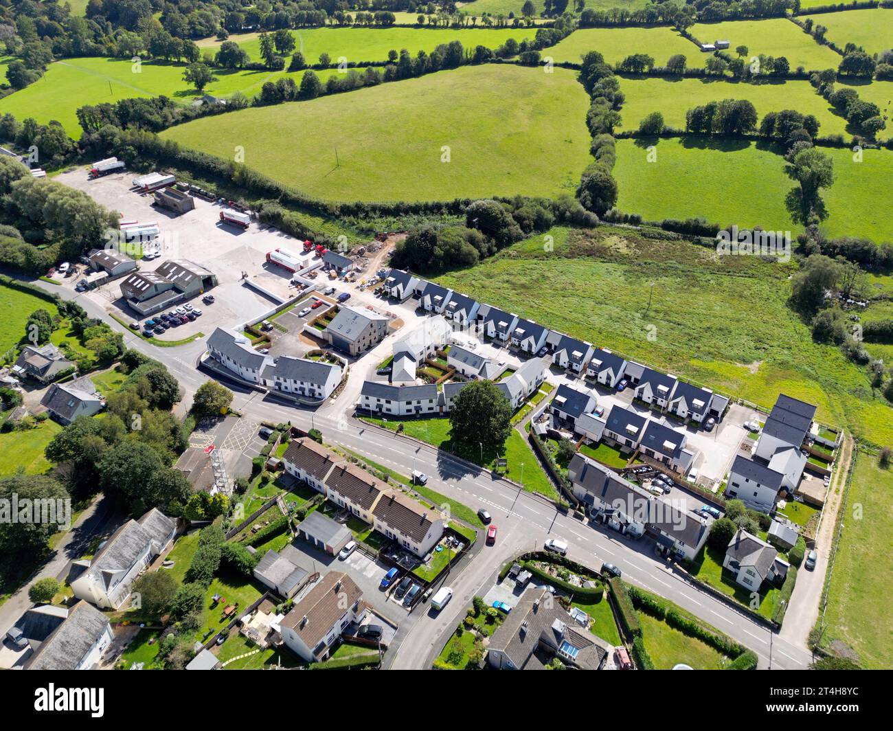 New build housing on the former station yard at Moretonhampstead, Devon ...