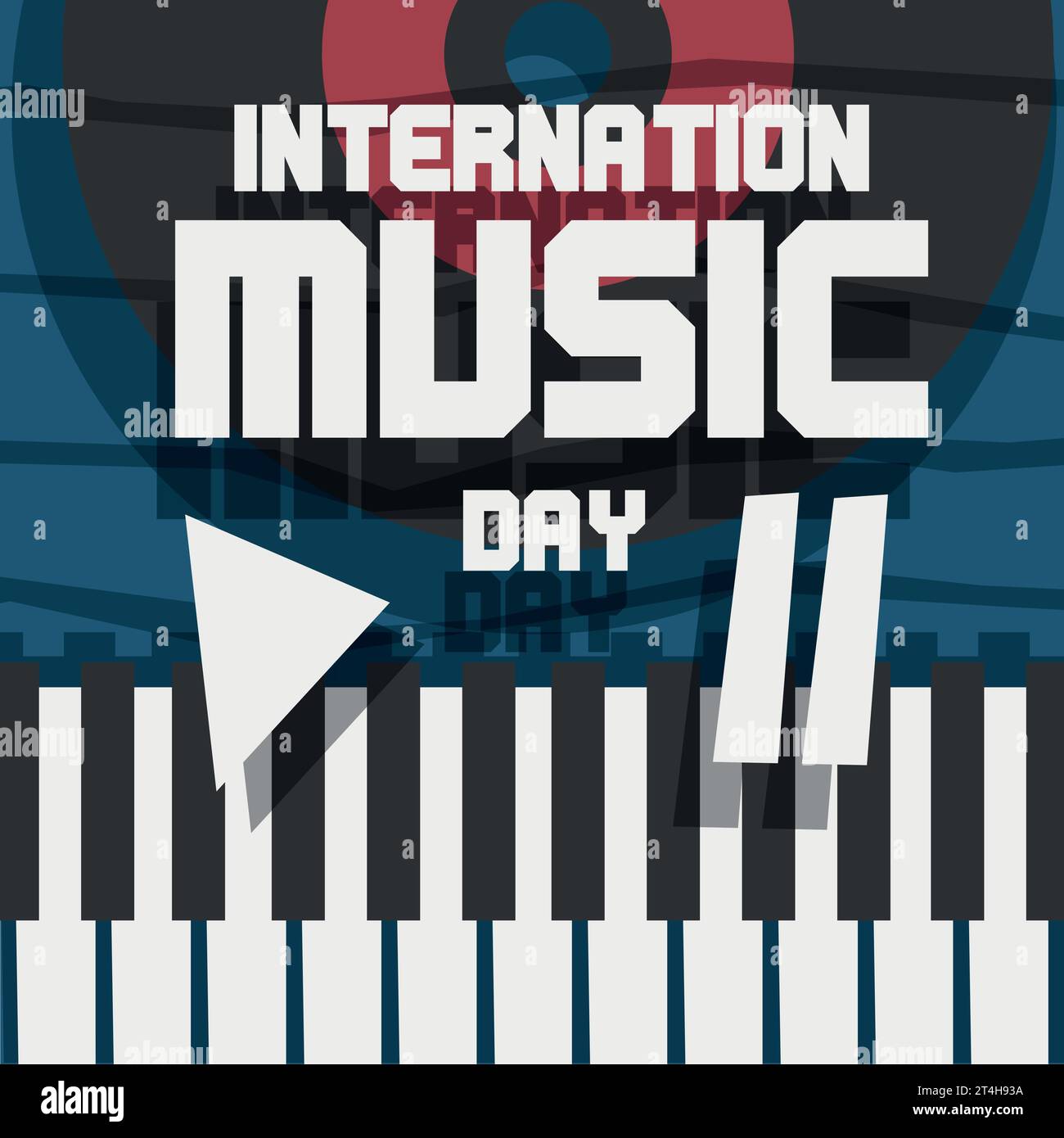 international day of world music, vector graphics, flat style, piano ...
