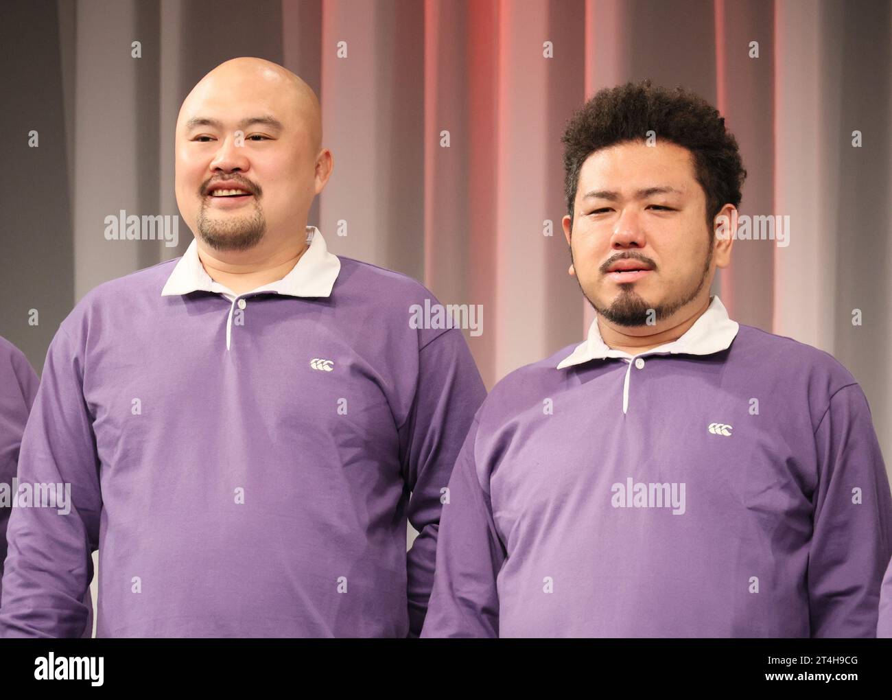 Tokyo, Japan. 31st Oct, 2023. Japanese comedy duo Onigoe Tomahawk ...