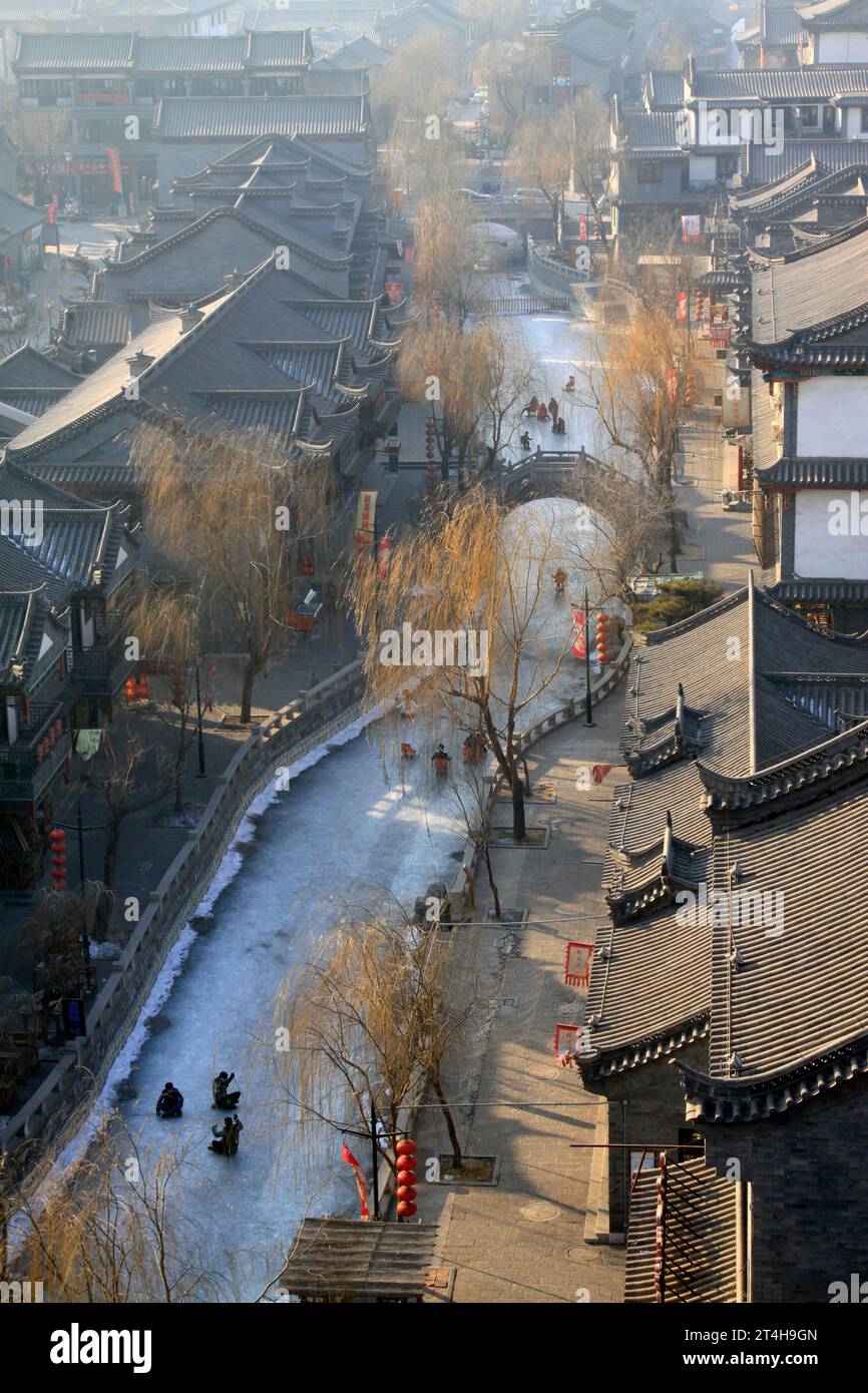 chinese ancient city buildings, closeup of photo Stock Photo - Alamy