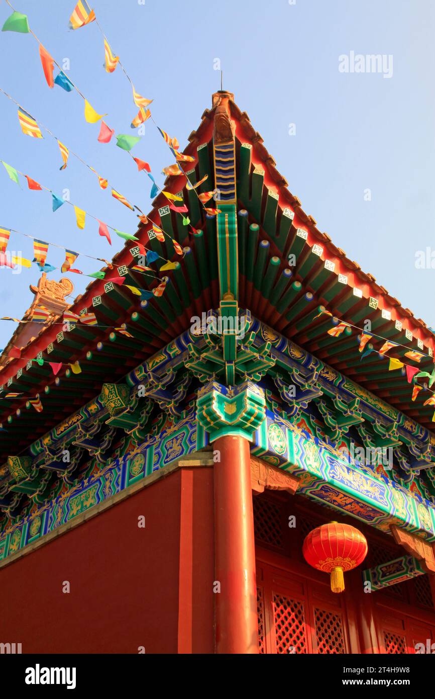 Chinese temples and color cloth, closeup of photo Stock Photo - Alamy