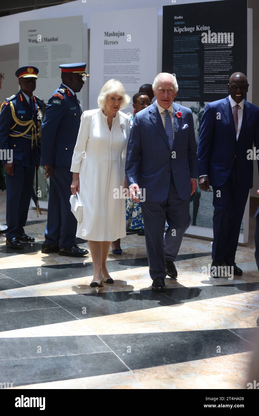 King Charles III and Queen Camilla during a visit to the Mashujaa ...