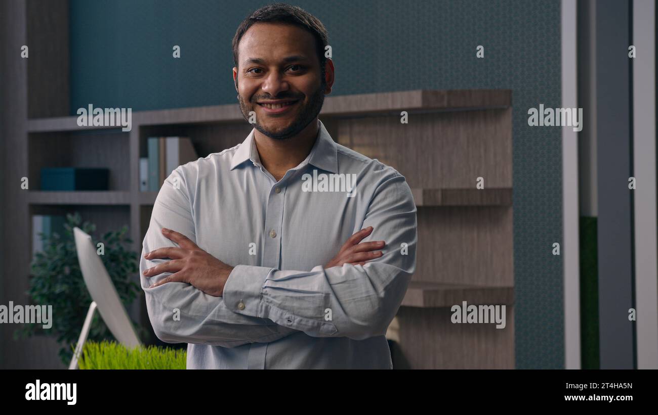 Business portrait in office adult Indian man American guy ethnic ...