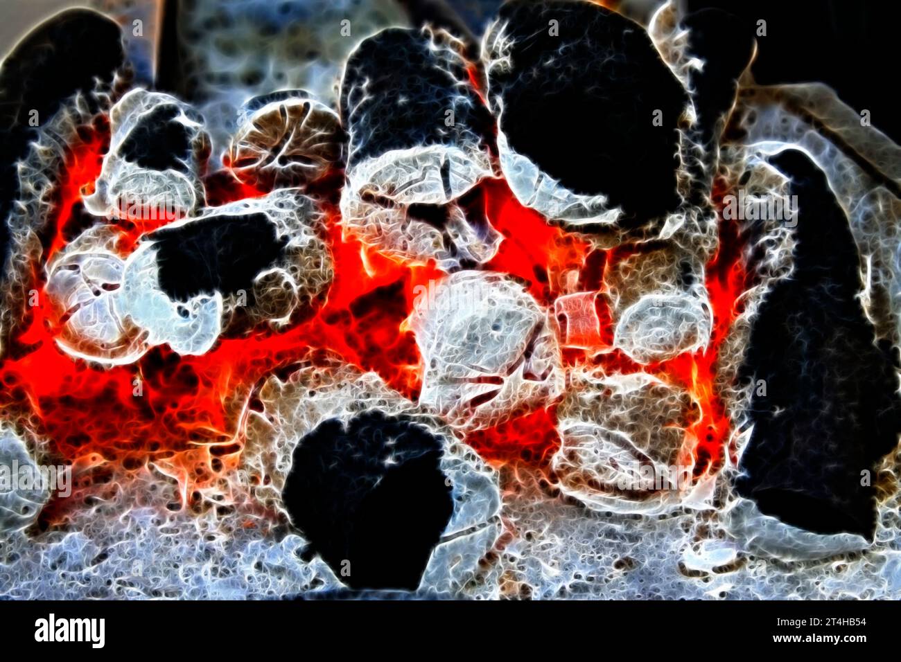 burning coals, computer generated images, closeup of photo Stock Photo ...