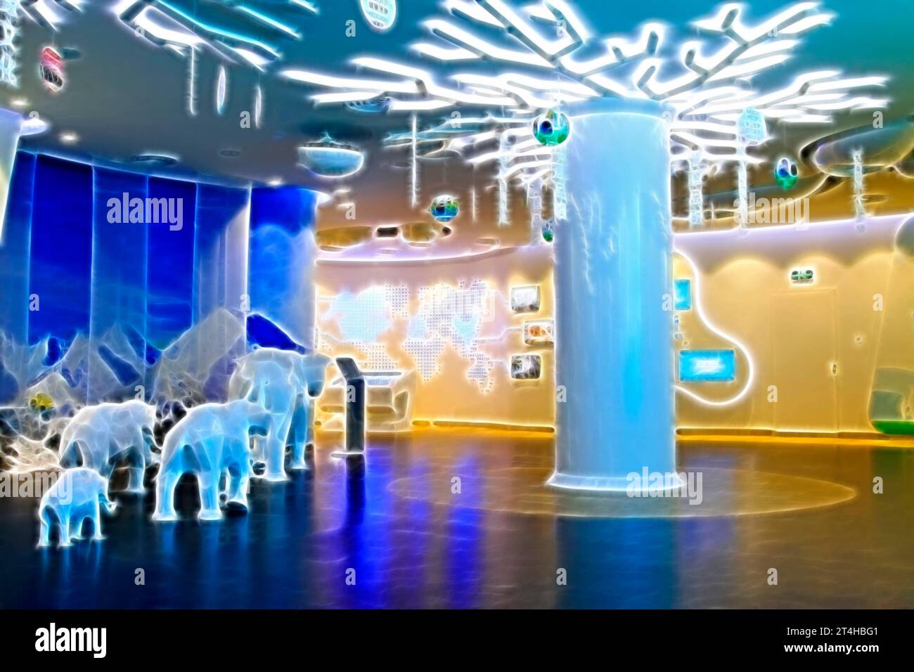 exhibition hall, computer generated images, closeup of photo Stock ...