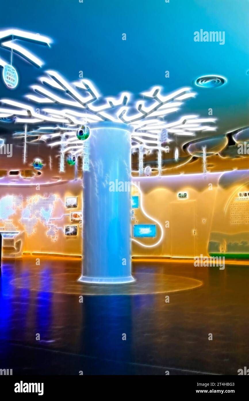 exhibition hall, computer generated images, closeup of photo Stock ...