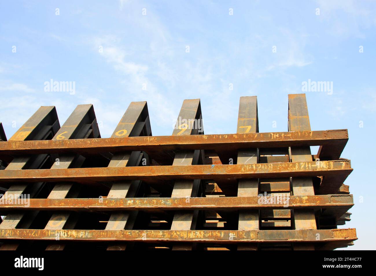 Piles of steel components, closeup of photo Stock Photo - Alamy