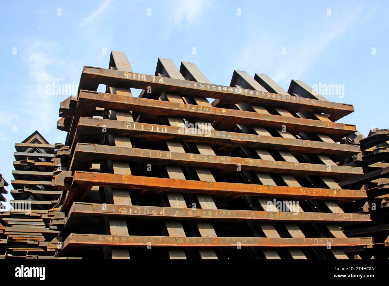 Piles of steel components, closeup of photo Stock Photo - Alamy
