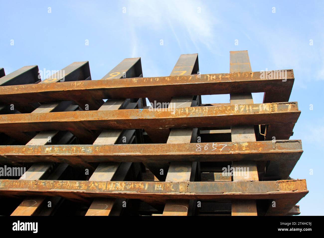 Piles of steel components, closeup of photo Stock Photo - Alamy