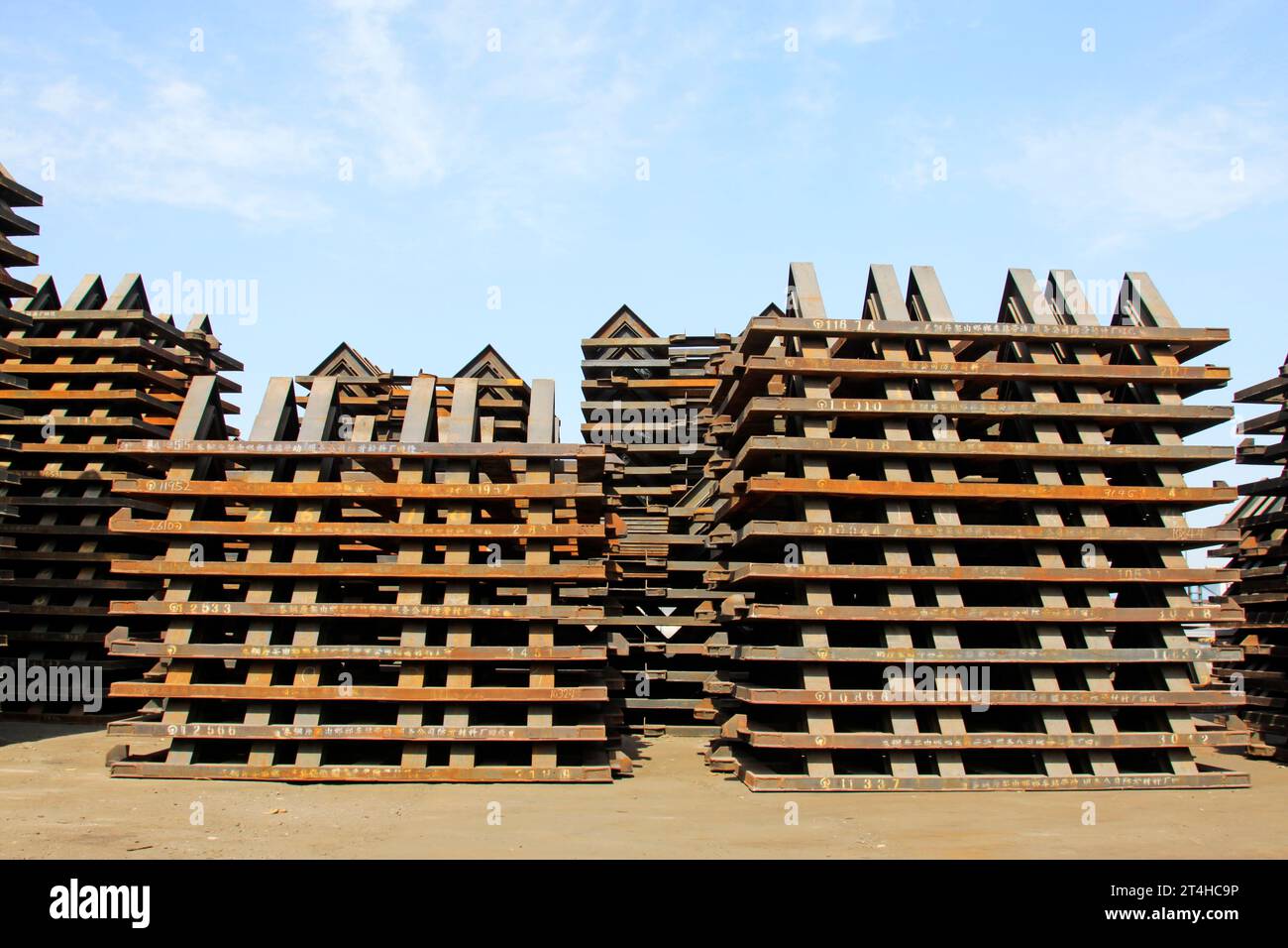 Piles of steel components, closeup of photo Stock Photo - Alamy