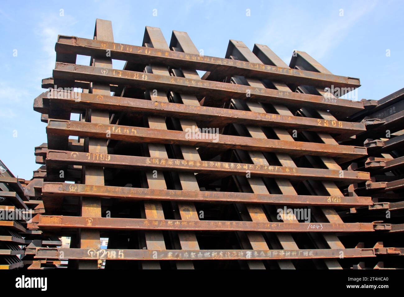 Piles of steel components, closeup of photo Stock Photo - Alamy