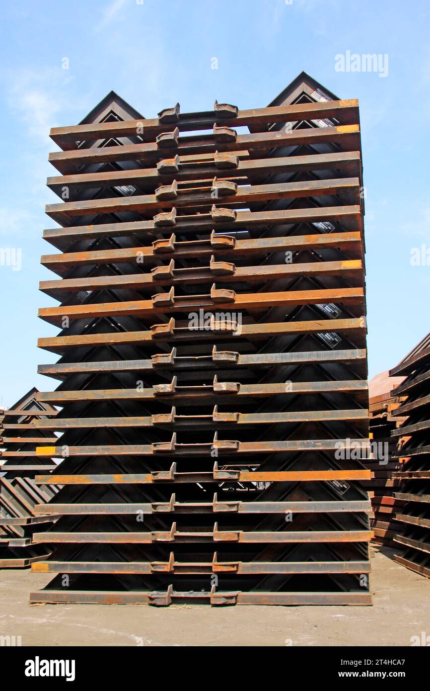 Piles of steel components, closeup of photo Stock Photo - Alamy