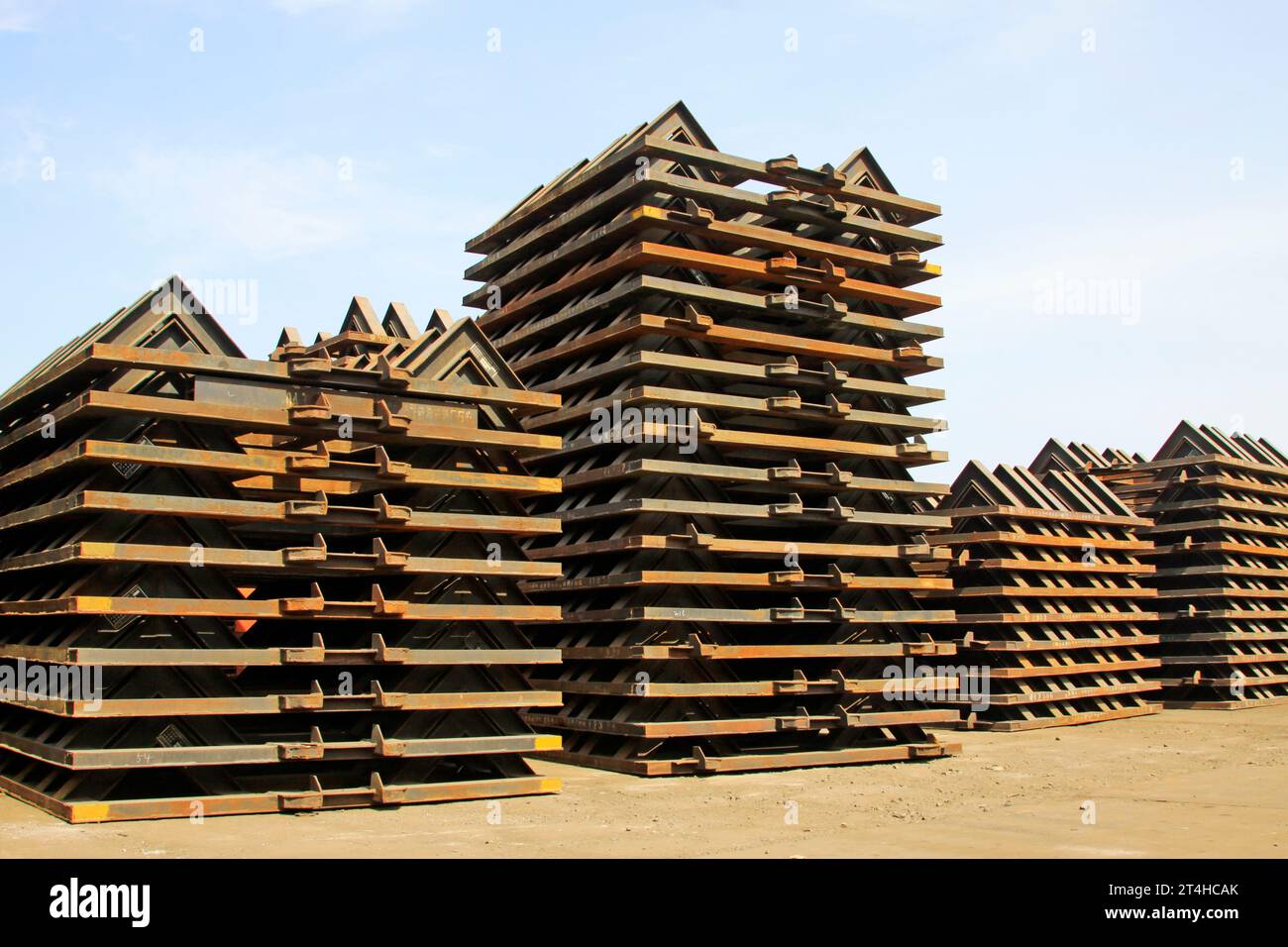 Piles of steel components, closeup of photo Stock Photo - Alamy