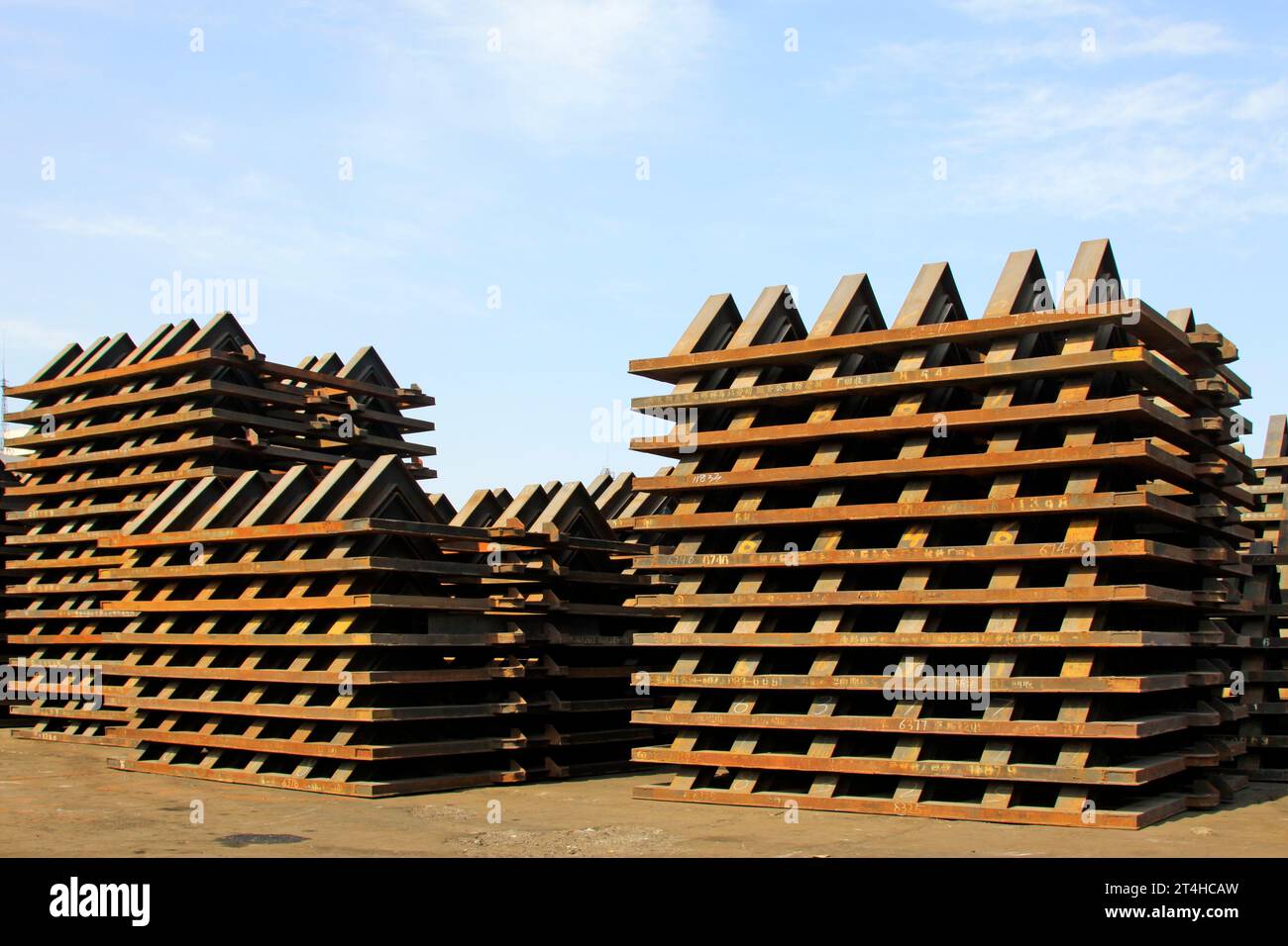 Piles of steel components, closeup of photo Stock Photo - Alamy