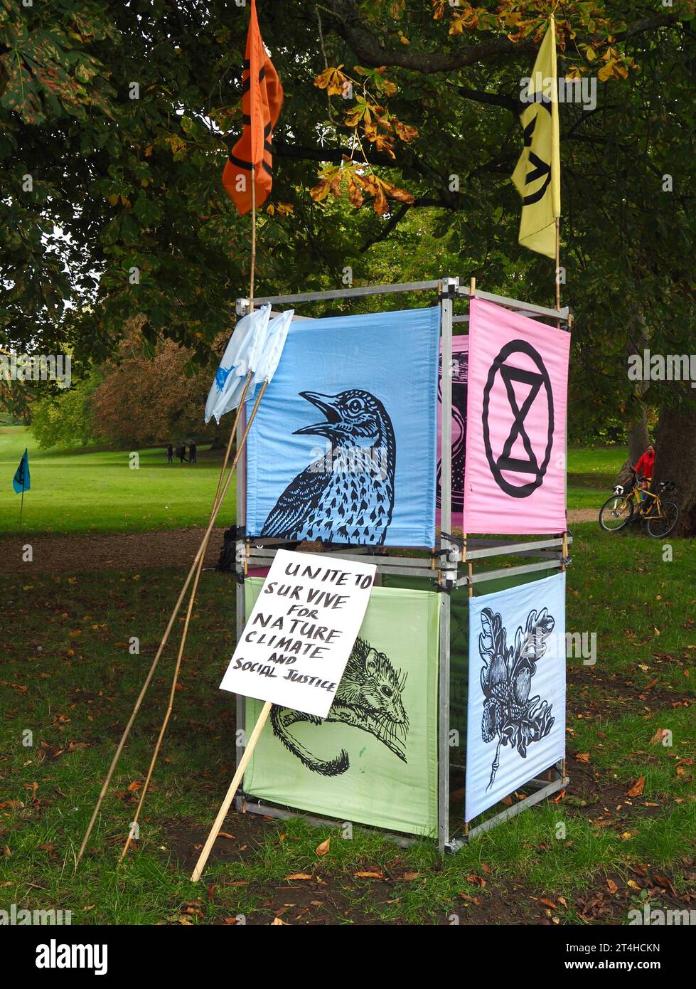 Extinction Rebellion (XR) box-kite display at the "Unite to Survive ...