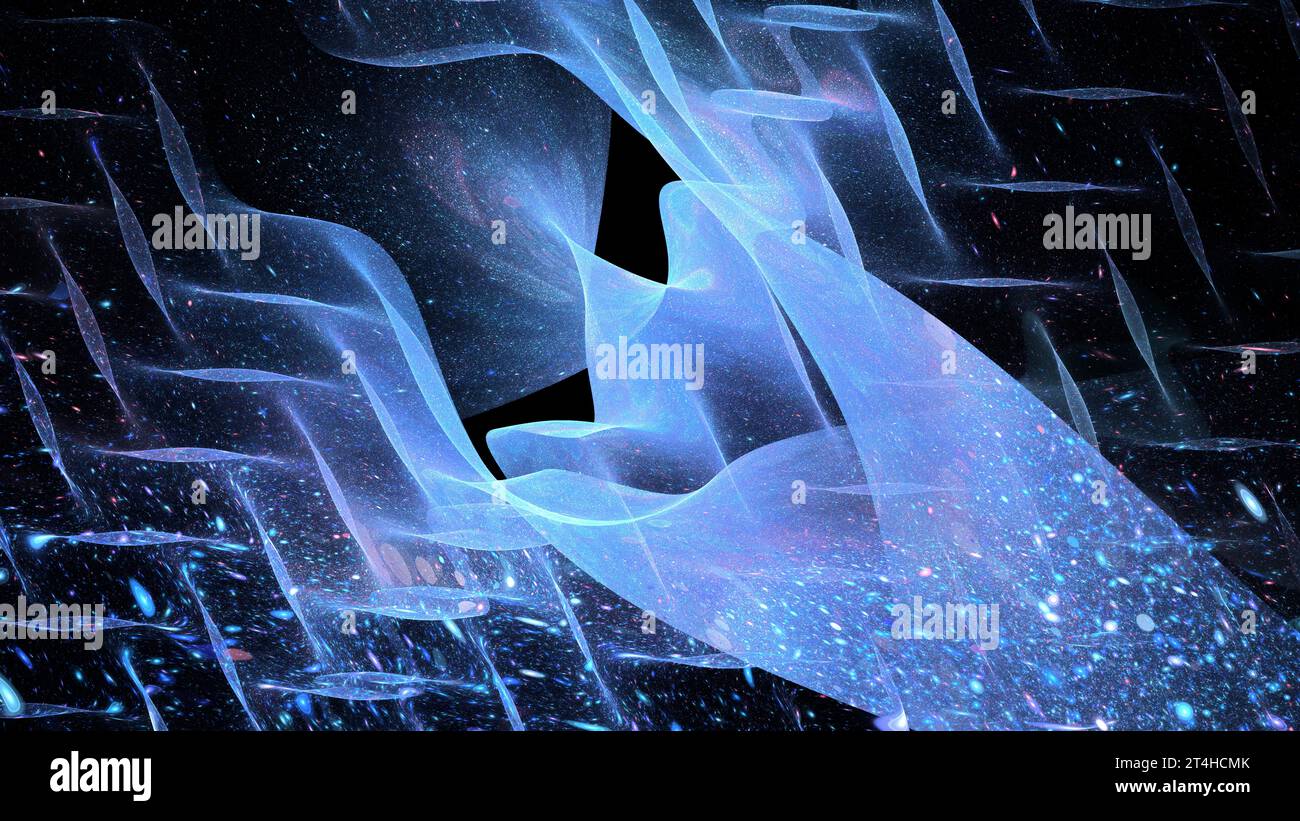 Galactic waves in deep space, computer generated abstract backround, 3D ...