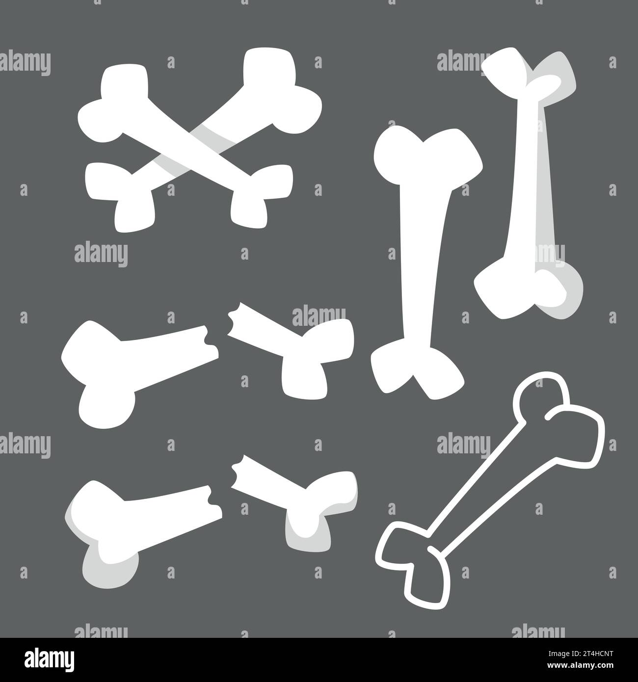 vector bone, flat design, for animals, broken bone, line arn bones ...