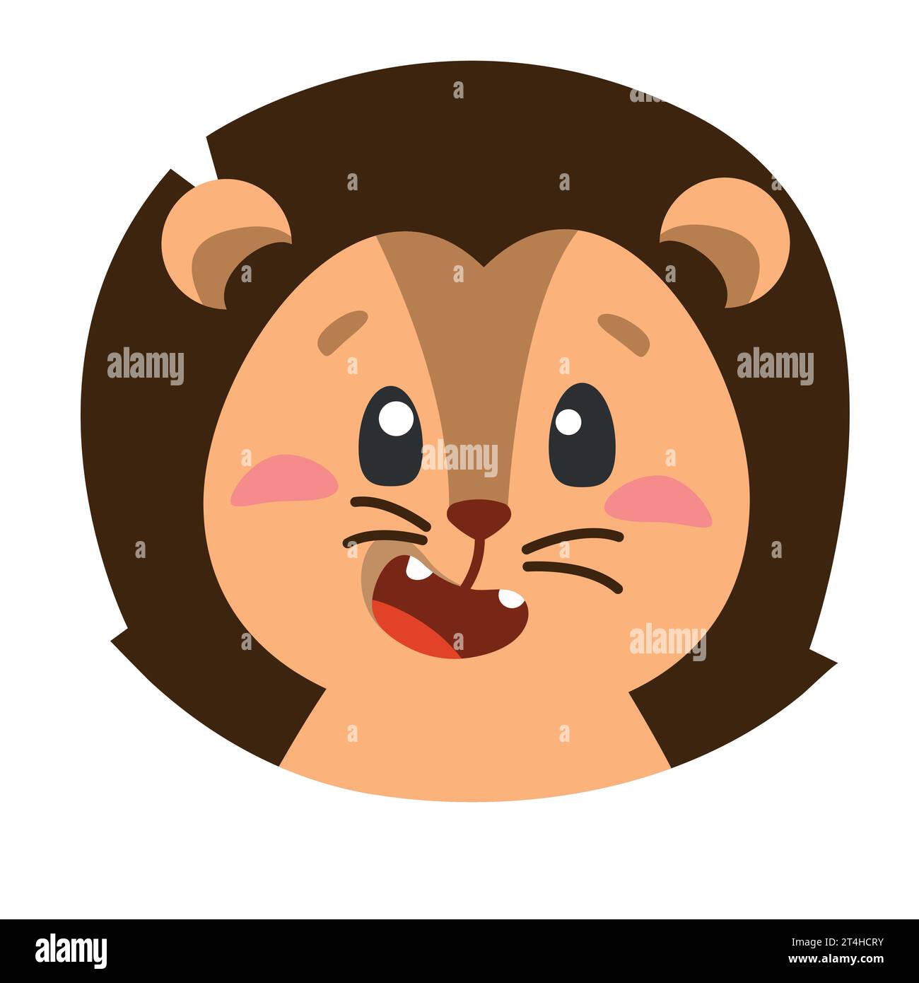 cute animal lion icon, flat illustration for your design flat style ...