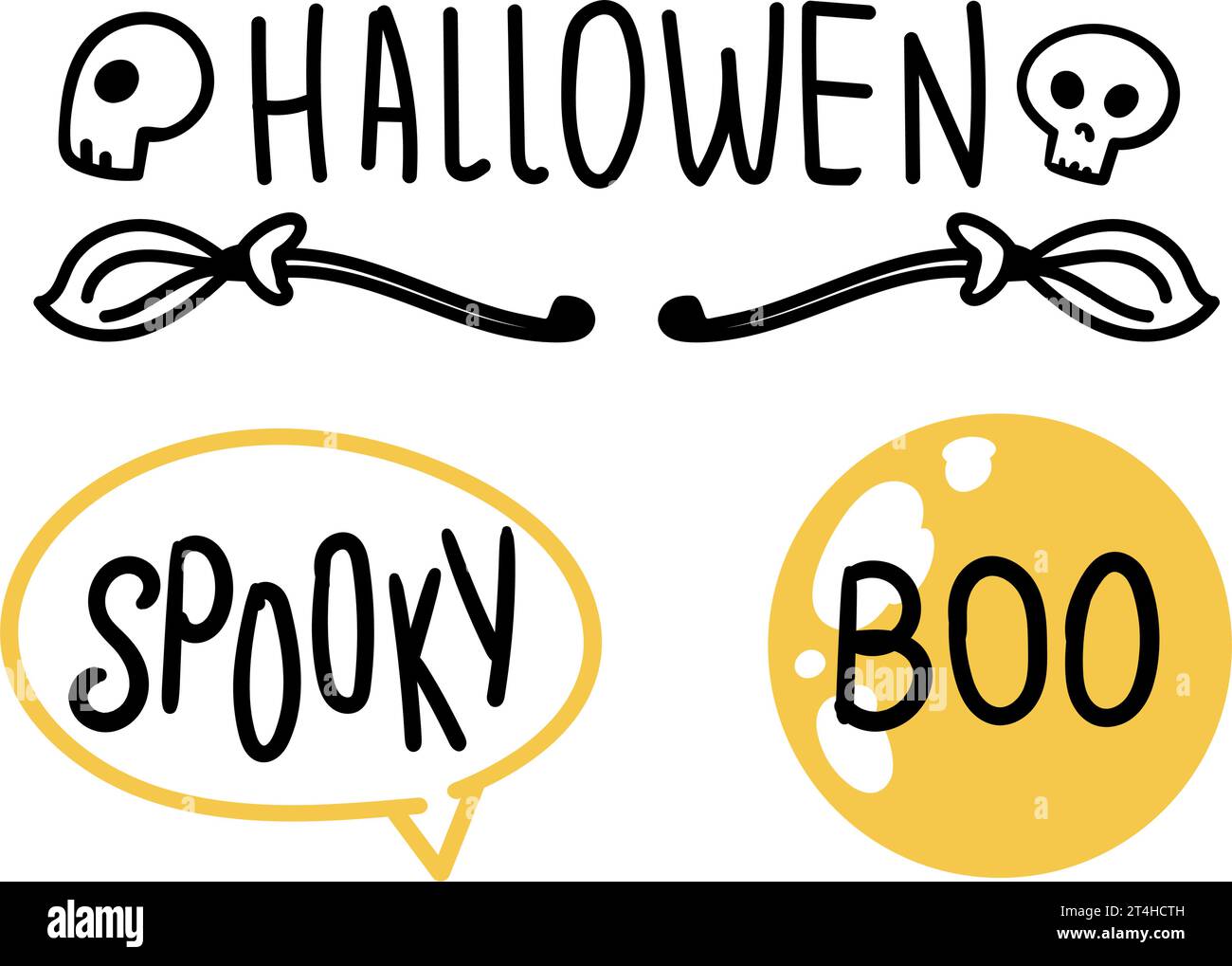 Set of Halloween headers, lettering. On a transparent background ...
