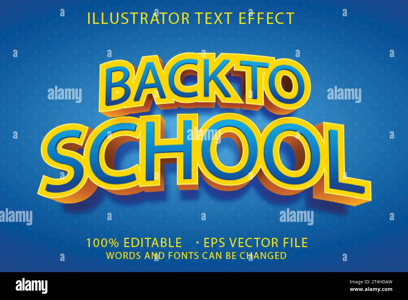 Back to school 3d -editable text effect Royalty Free Vector Stock ...