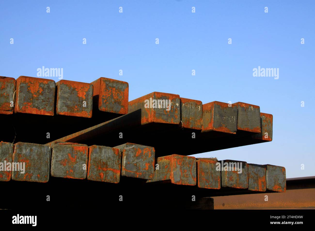 Oxidation rust steel ingot, closeup of photo Stock Photo - Alamy