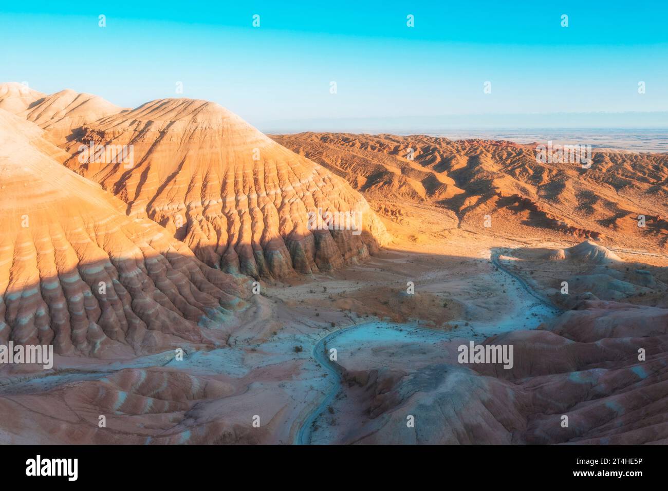 Altyn Emel national park in Kazakhstan. a White Mountains Aktau view ...