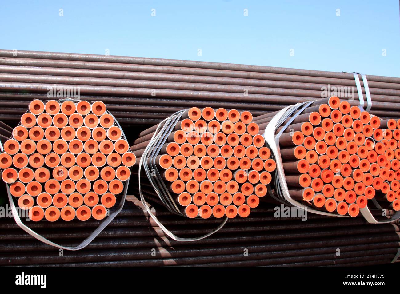 Steel pipe cross section features, closeup of photo Stock Photo - Alamy