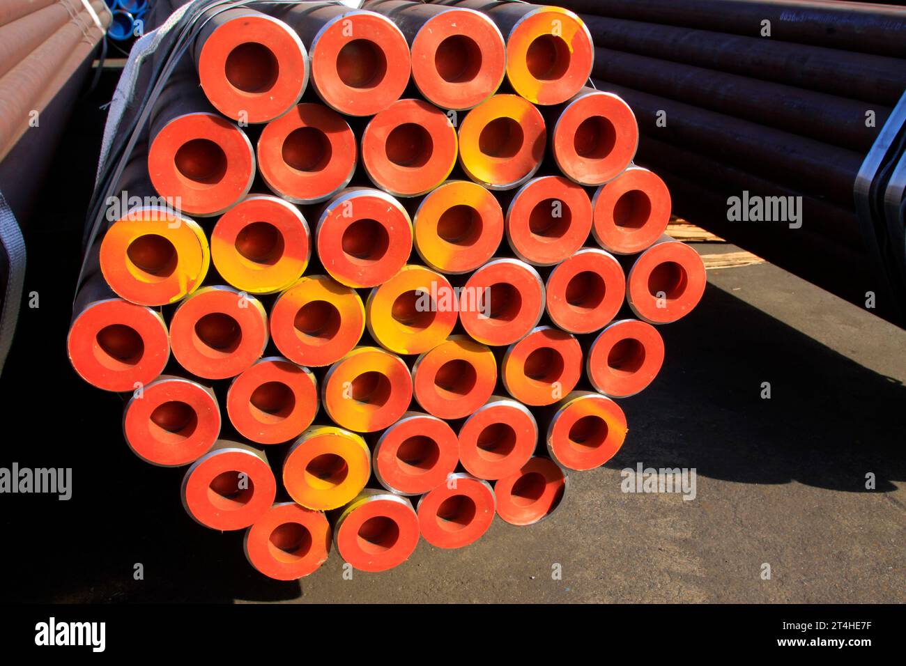 Steel pipe cross section features, closeup of photo Stock Photo - Alamy