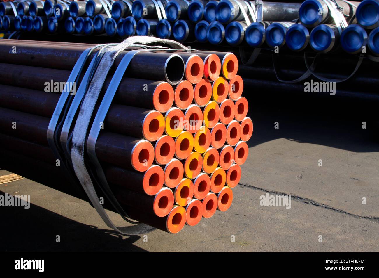 Steel pipe cross section features, closeup of photo Stock Photo - Alamy