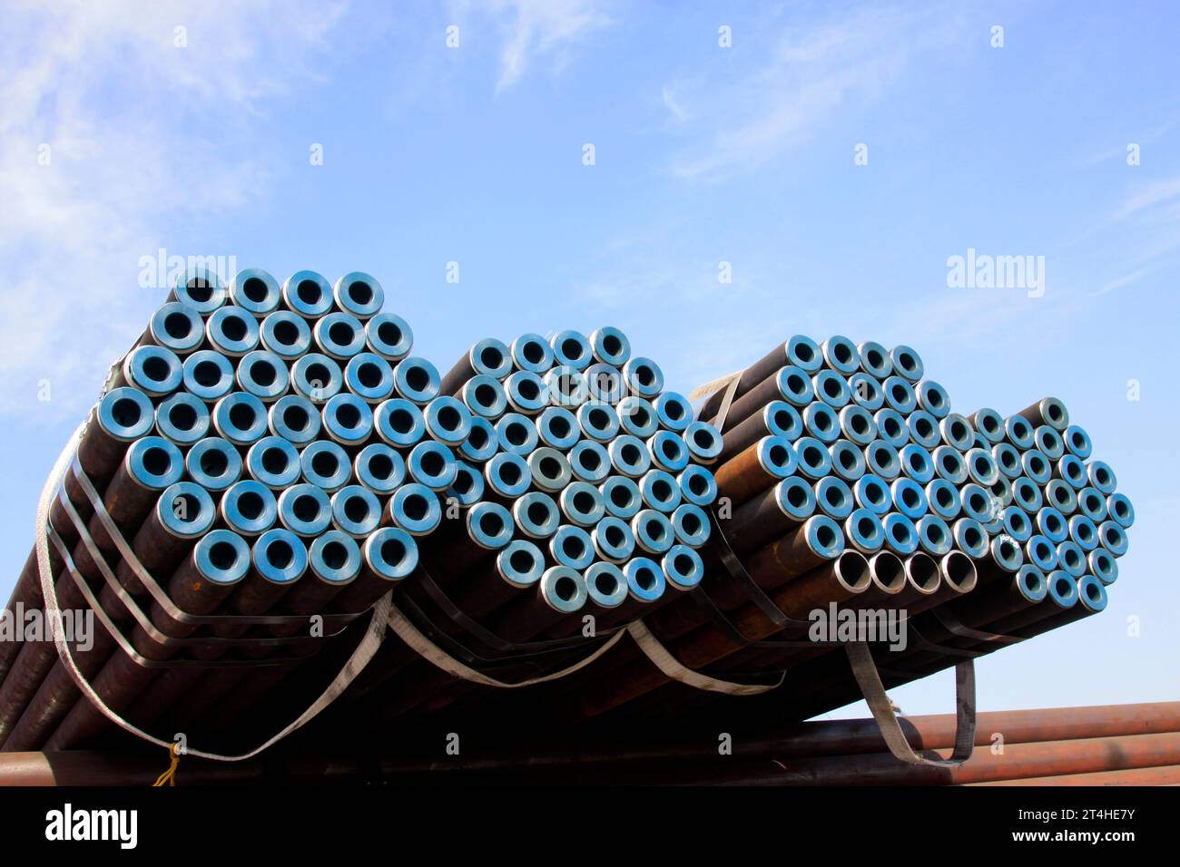 Steel pipe cross section features, closeup of photo Stock Photo - Alamy