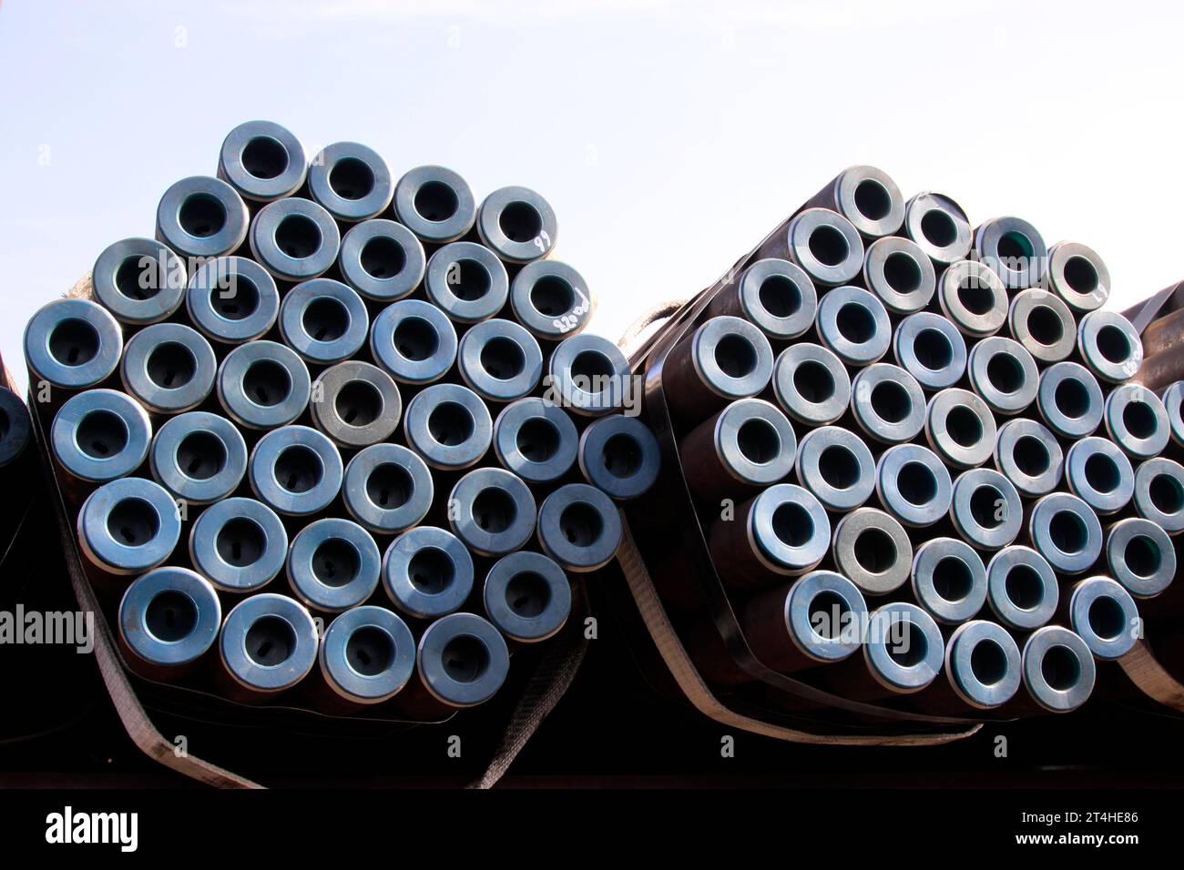 Steel pipe cross section features, closeup of photo Stock Photo - Alamy