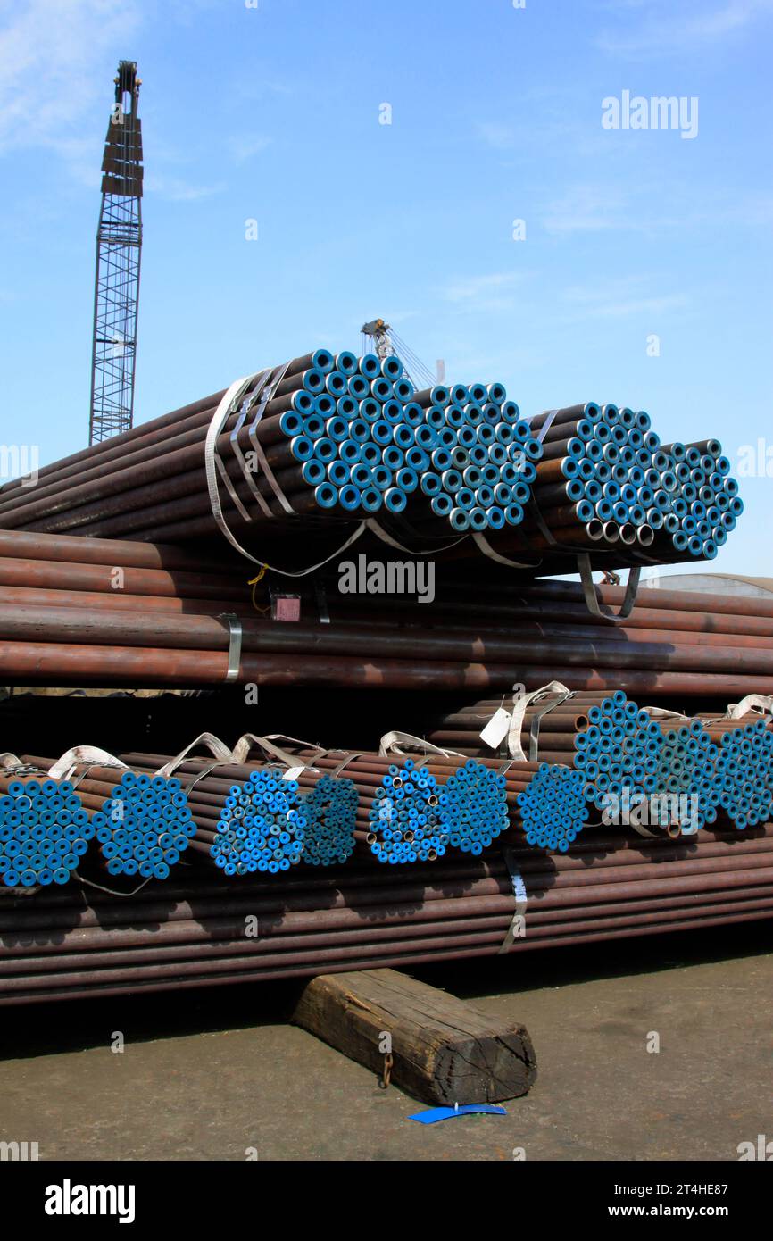 Steel pipe cross section features, closeup of photo Stock Photo - Alamy
