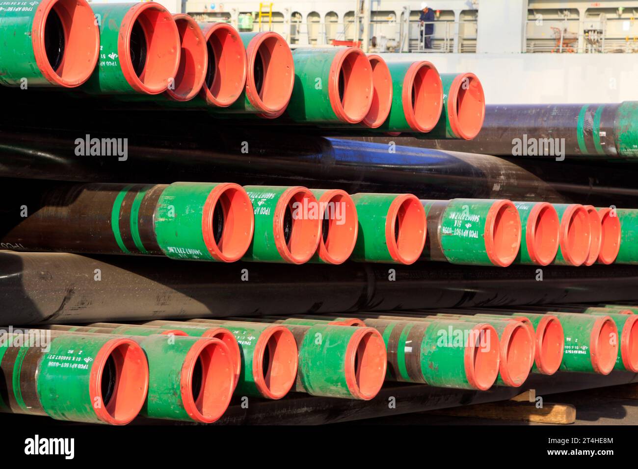 Steel pipe cross section features, closeup of photo Stock Photo - Alamy