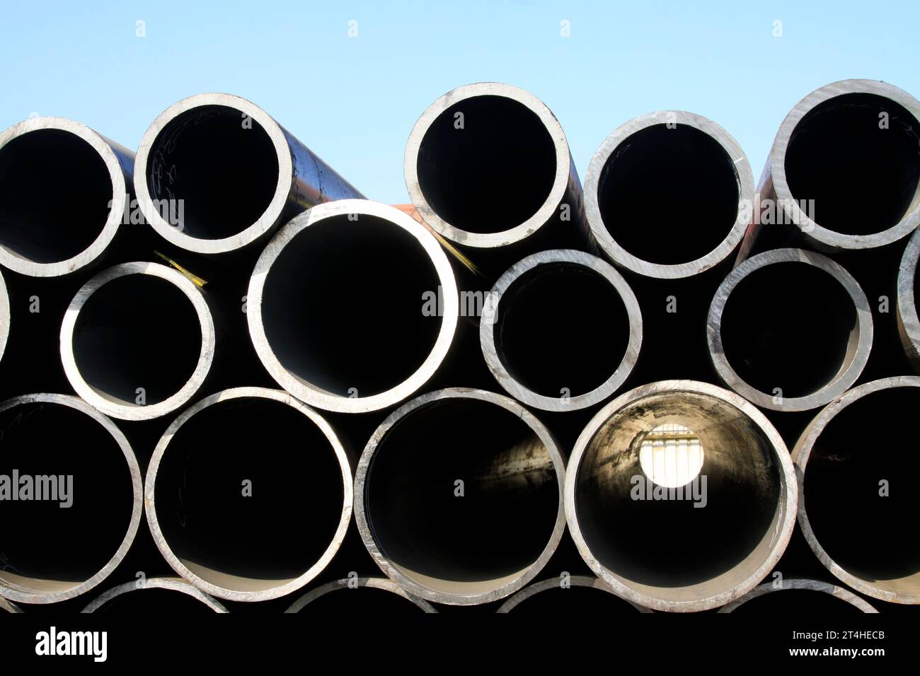 Steel pipe cross section features, closeup of photo Stock Photo - Alamy